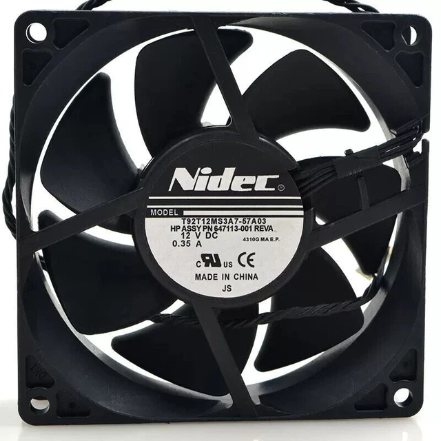 NIDEC T92T12MS3A7-57A03 DC12V 0.35A 9225 4-wire server fan £12.38 ...
