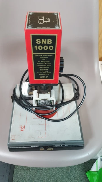 SOCBOX NUMBERING SYSTEMS SNB 1000 Sequential Numbering Machine Auto Ink ...
