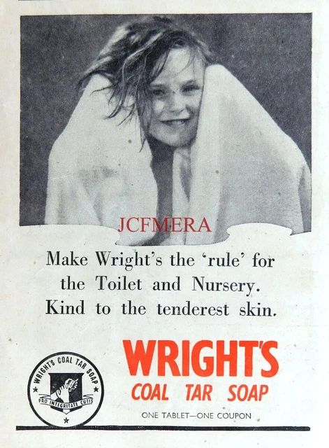 WW2 WRIGHT'S 'COAL Tar Soap' Advert, Small Original 1944 Print : 666/21 ...