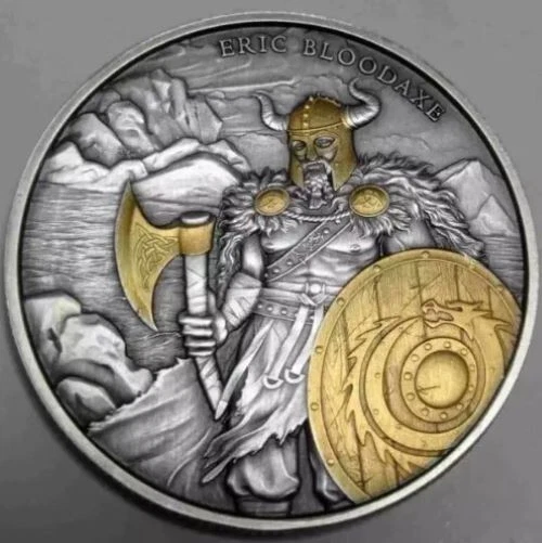 ERIC BLOODAXE LEGENDARY Warriors 1 oz Silber Antik gilded Legendäre ...