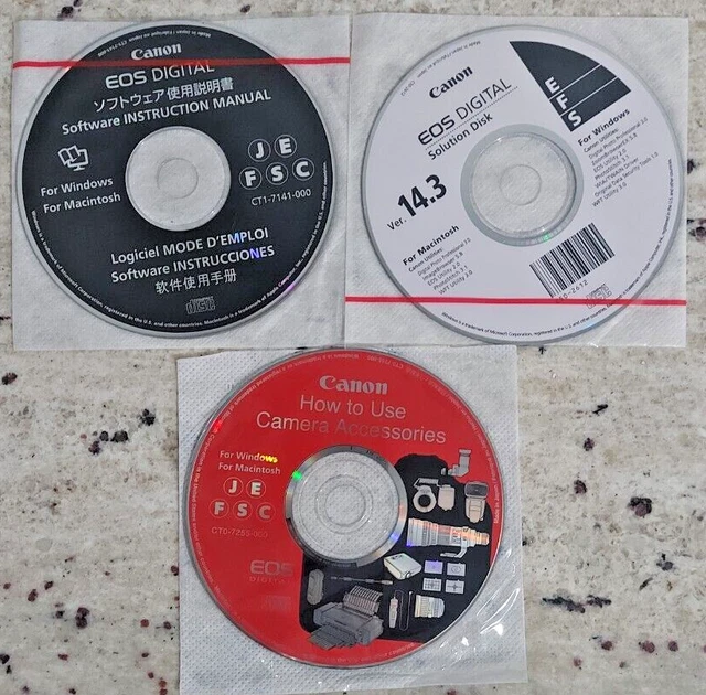 NEW CANON EOS Digital Software Instruction Manual & 14.1 Solution Disk ...