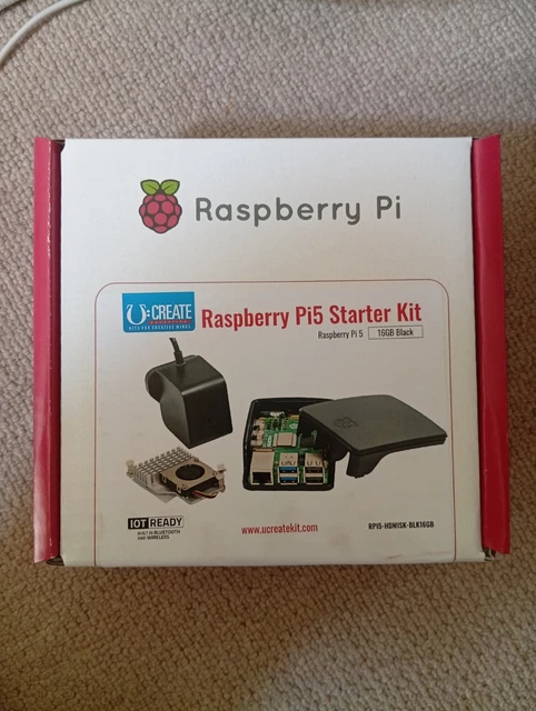 RASPBERRY PI 5 16GB Desktop Starter Kit Black WITH PSU CASE COOLER ...