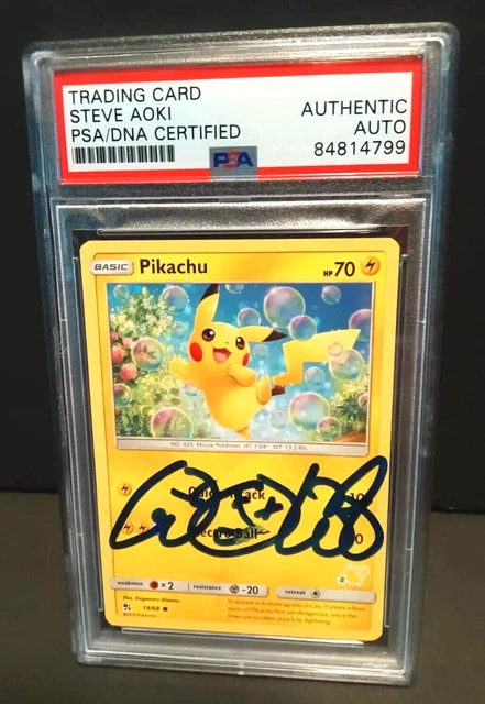 POKEMON PIKACHU STEVE Aoki SIGNED Card PSA Authentic Slabbed Auto £378. ...