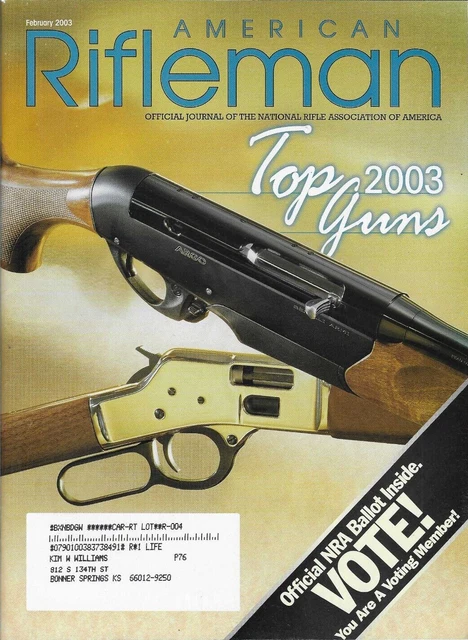 AMERICAN RIFLEMAN MAGAZINE Feb 2003 Vol 151 #2 Benali R1 Henry ...