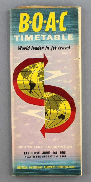 BOAC AIRLINE TIMETABLE June 1961 Route Map B.o.a.c. Speedbird £39.95 ...