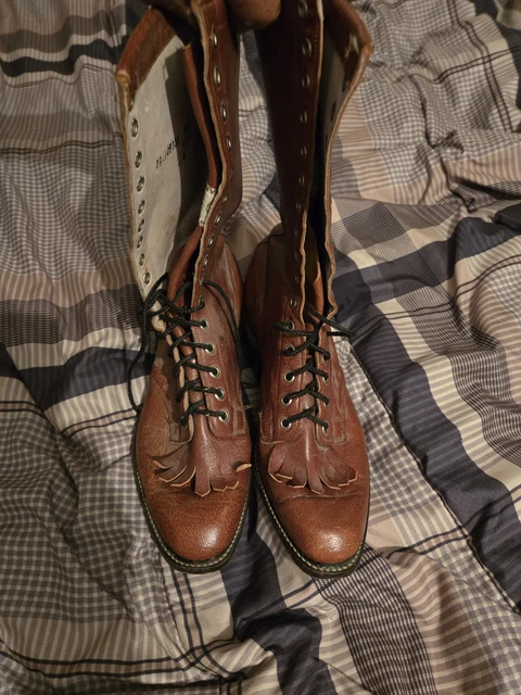 OLATHE WESTERN PACKER Brown Leather Boots 9.5M £60.46 - PicClick UK