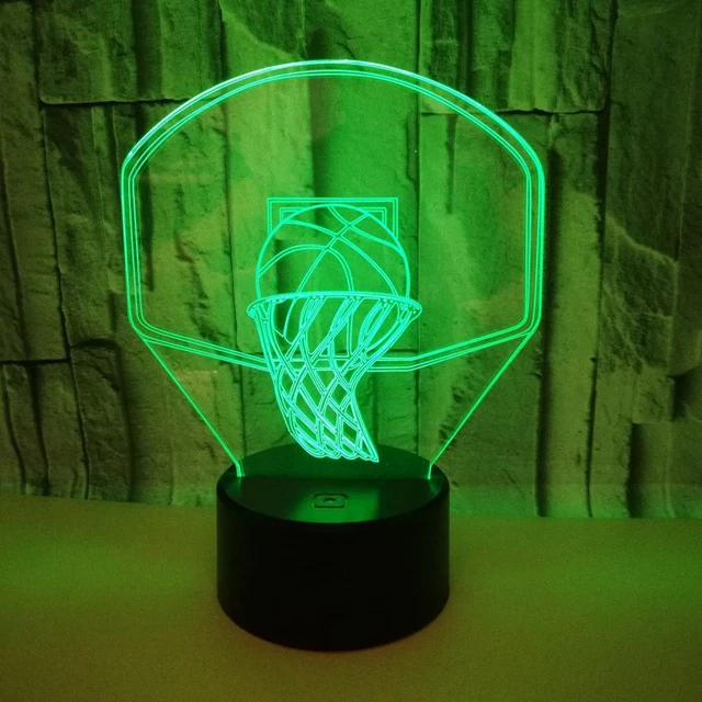 3 CONTROL BEDSIDE Lamp Basketball Light 3D Illusion Optical £15.65 ...