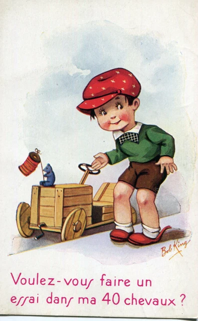 LOT DE 2 cartes Illustré Humour par Bob KING Enfant Jouet EUR 3,45 ...