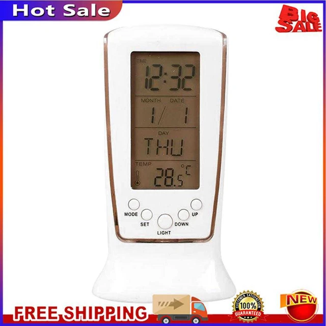 MINI DIGITAL CLOCK Backlight Calendar Thermometer Display LCD Alarm ...