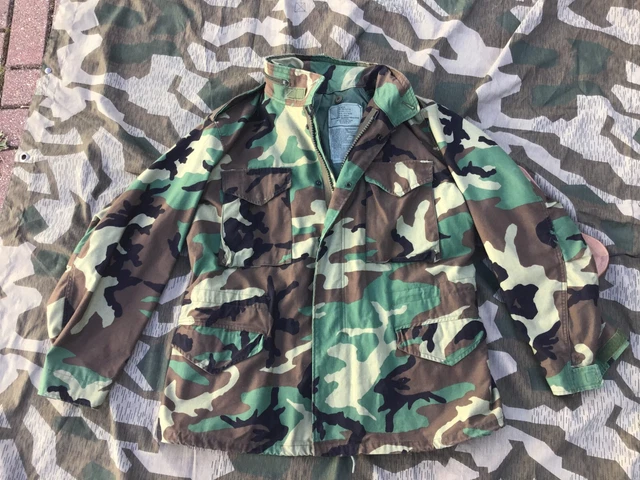 GENUINE VINTAGE US Army M65 Field Jacket m81 Woodland Camo (size LARGE ...