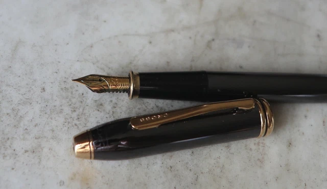 GRAND STYLO PLUME Cross Townsend En Metal Lisse Finition Bronze - Plume ...