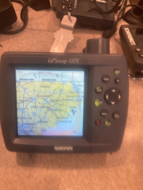 GARMIN GPSMAP 172C COLOR CHART PLOTTER FISHFINDER GPS UNIT w/ POWER And ...