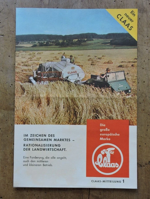 ORIG. PROSPEKT CLAAS Mitteilung 1 Mähdrescher Junior Automatic gezogen ...