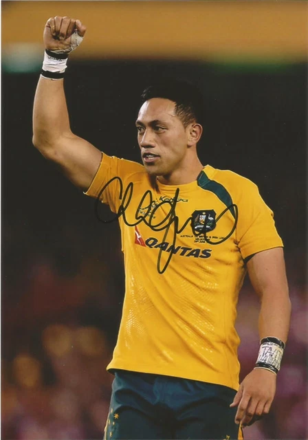 RUGBY AUTOGRAPH CHRISTIAN LEALI'IFANO photo 15X21 signe AUSTRALIA EUR ...