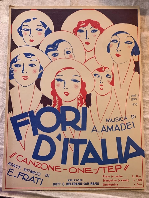 SPARTITI MUSICALI FIORI D'ITALIA di AMEDEO AMADEI. 1929. EUR 30,00 ...