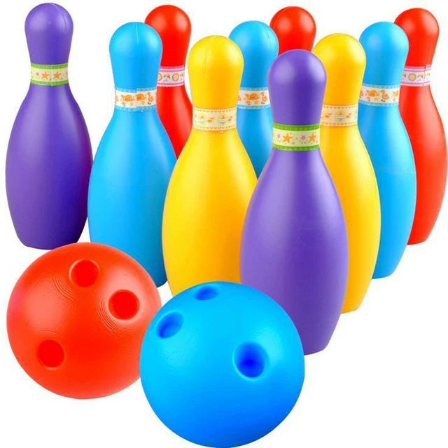 6 PIN BOWLING Play Set Deluxe Kids Family Fun Garden Skittles Game Toy ...