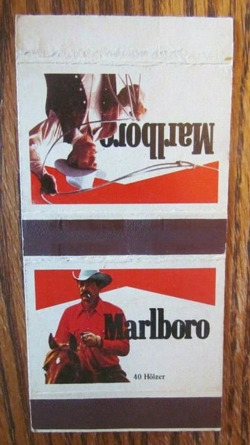 MARLBORO CIGARETTES EMPTY Tobacco Cowboy Horse Matchbox Cover From ...