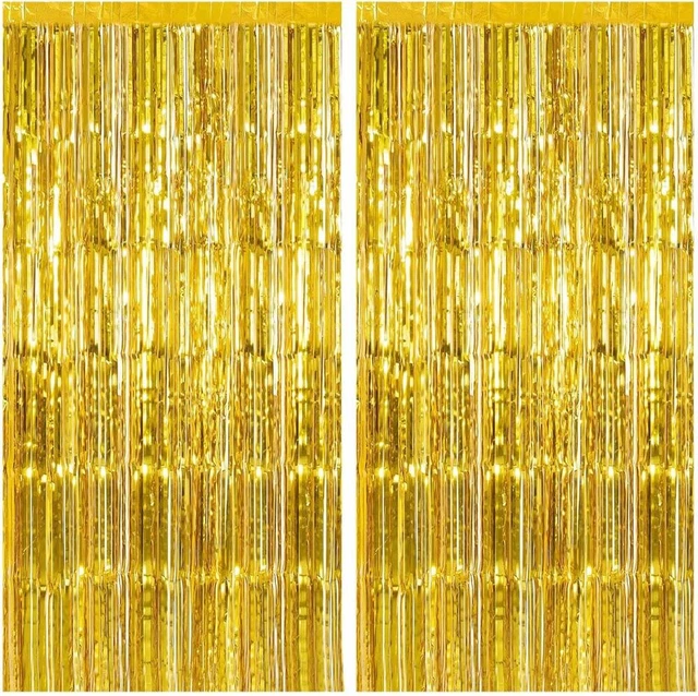 FRINGE BACKDROP 2 Pack Foil Backdrop Curtain, Party Backdrop for ...