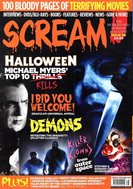 UK HORROR MOVIE magazine "Scream" Issue 66 May/June 2021 Halloween £12. ...