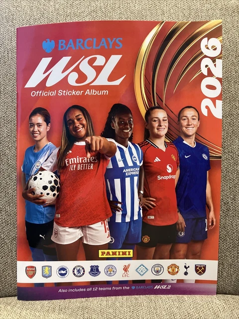 PANINI BARCLAYS WSL 2026 Empty Sticker Albulm & 6 Stickers Mint £2.76 ...