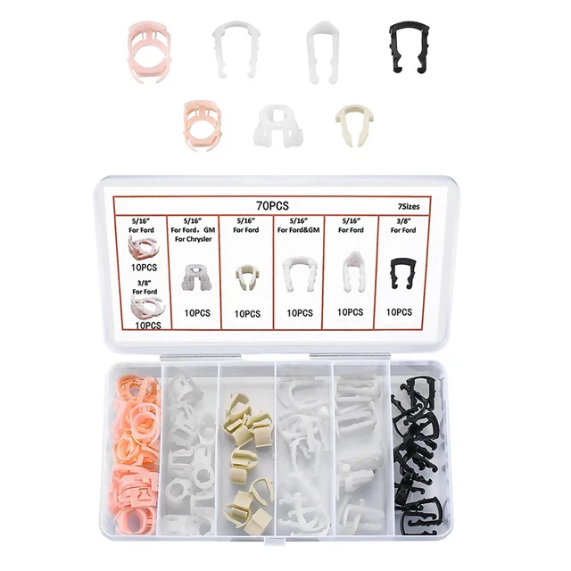 PLASTIC NYLON 70X Fuel Line Retainer Clip Assortment Connections For ...