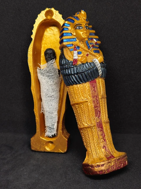 EGYPTIAN KING TUT Pharaoh Sarcophagus with Mummy Figurine Timeless ...