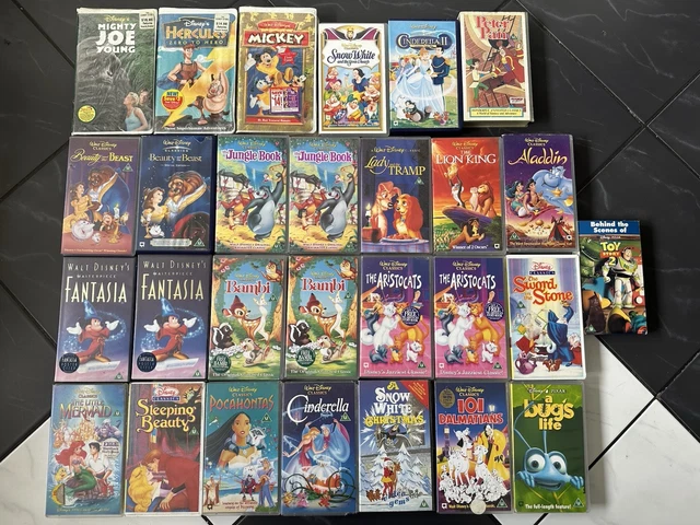 UNTESTED DISNEY VHS Tape Bundle Fantasia Snow White Bambi Mickey Mouse ...