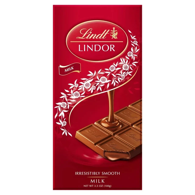 LINDT LINDOR SMOOTH Milk Chocolate Bar 100g (Pack Of 3) £11.99 ...