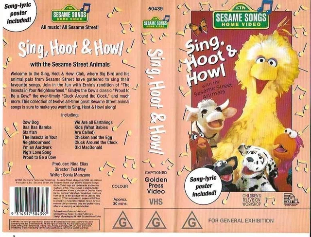 SESAME STREET SING Hoot and Howl VHS Video Tape Big Bird Songs- Tape ...