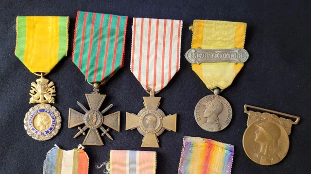 WW1 ORIGINAL SET French Military Medals War Cross 1914-1918 War ...