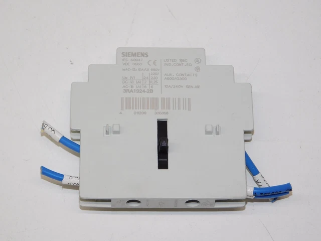 SIEMENS 3RA1924-2B SIDE Mount Mechanical Interlock Contactor Module ...