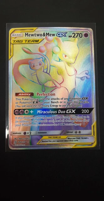MEWTWO & MEW GX Rainbow Rare - Pokémon Unified Minds - 242/236 $299.99 ...