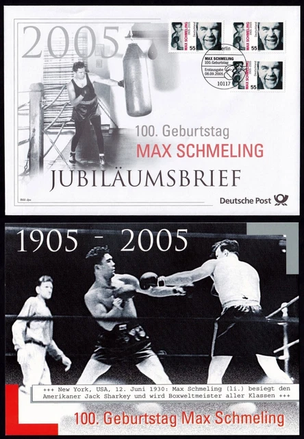 BRD 2005 JUBILÄUMSBRIEF Mi. 2489 / 100. Geburtstag von Max Schmeling gestempelt EUR 4,80 ...