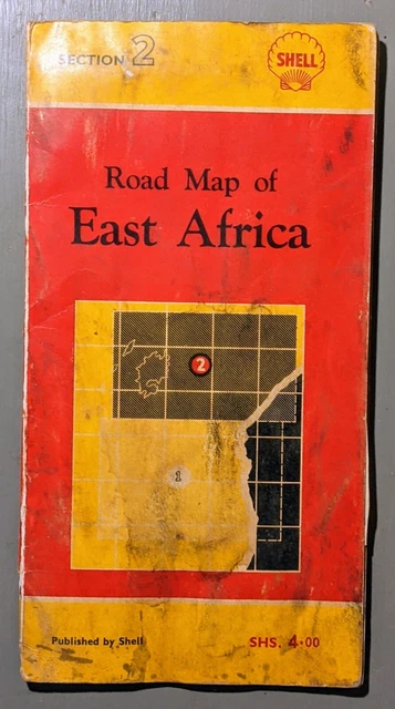 VINTAGE SHELL ROAD Map Of East Africa Section 2 £16.00 - PicClick UK