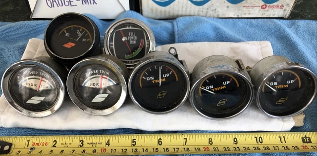 VINTAGE OUTBOARD BOAT Instrument Gauges, Trim, Power Trim, Fuel ...