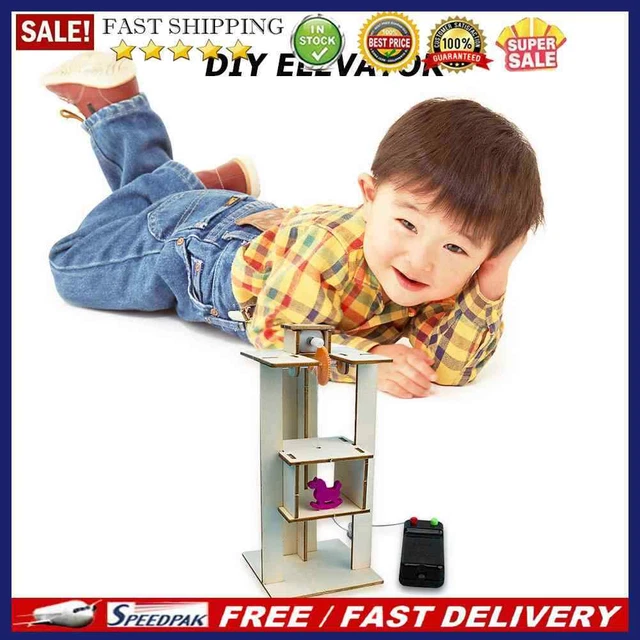 DIY ASSEMBLE ELECTRIC Lift Elevator Kids Science Experiment Toys School ...