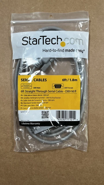 STARTECH STRAIGHT THROUGH Serial Cable - DB9 M/F - 6 Feet (MXT100) $5. ...