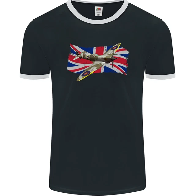 SUPERMARINE SPITFIRE AVEC Le Union Jack Hommes Ringer Fotl EUR 15,19 ...
