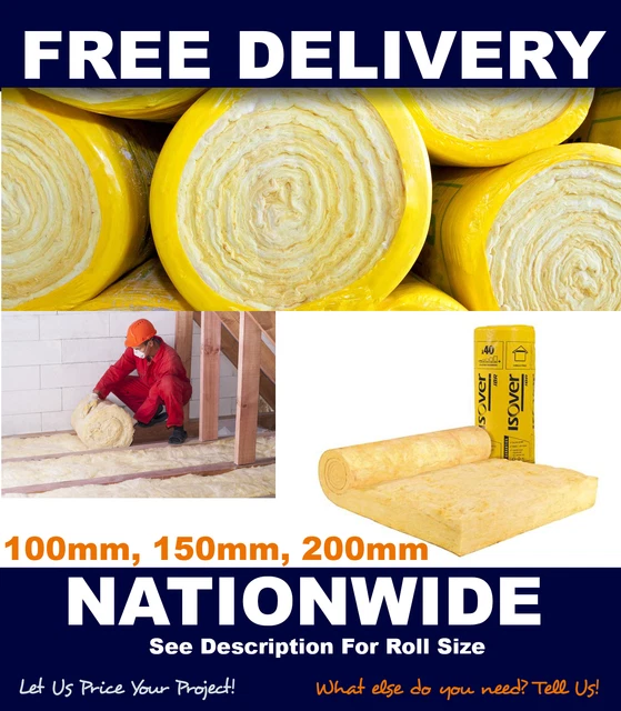 SUPERGLASS LOFT ROLL Insulation Glass Mineral Roll 100mm, 150mm, 200mm ...