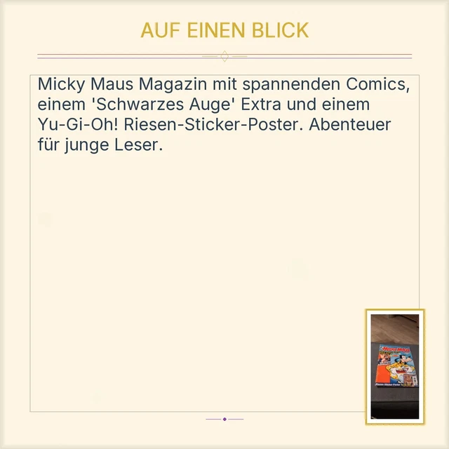 MICKY MAUS MAGAZIN Ehapa Comic Yu-Gi-Oh! Poster DSA Extra ...
