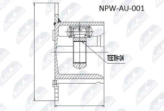 JOINT DE CARDAN Essieu avant Joint tripode NPW-AU-001 NTY pour AUDI VW ...