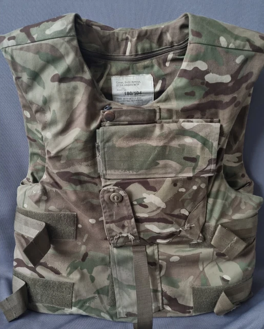 GENUINE BRITISH ARMY Body Armour Cover ECBA MTP With Soft Filler 180/ ...