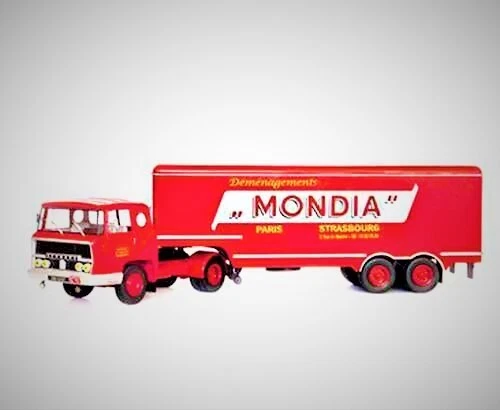 CAMION BERNARD TDA 180.35 avec sa semi fourgon "MONDIA" au 1/43 EUR 24 ...