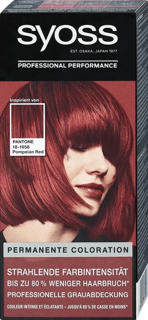 SYOSS PERMANENTE COLORATION Pantone 18-1658 Pompeian Red 115 ml EUR 6 ...