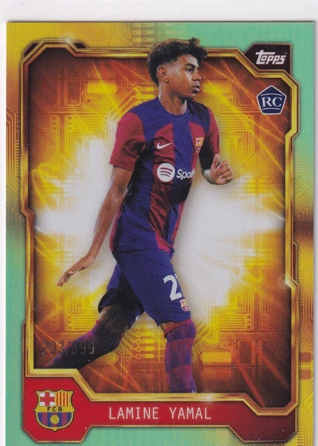 TOPPS FC BARCELONA Fan Set Fútbol 2023 BARG-3 Lamine Yamal Aqua Rookie ...