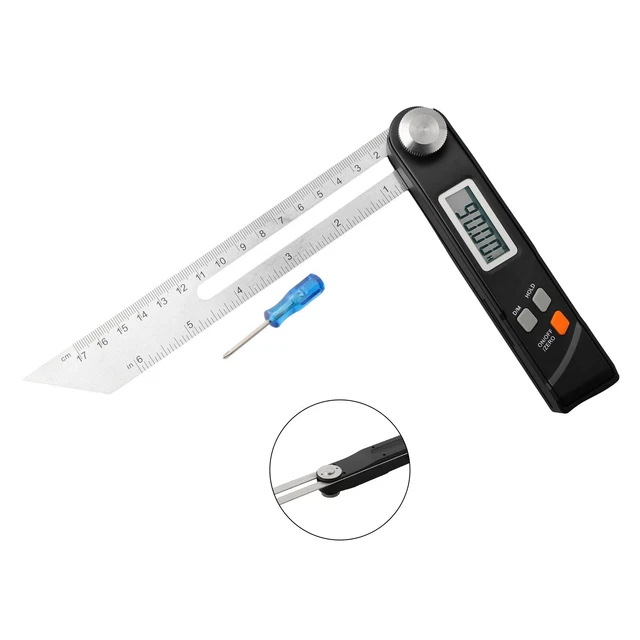 ACCURATE ANGLES AND Measurement with Stainless Steel Digital Protractor ...