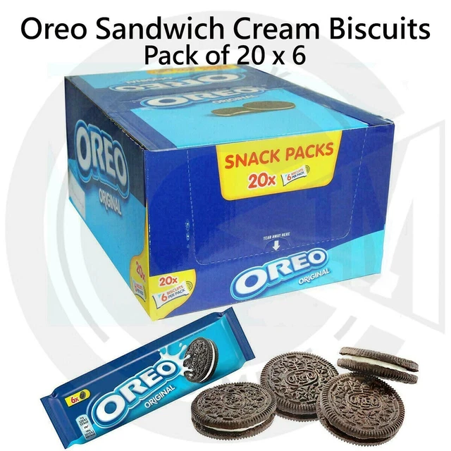 OREO SNACK PACK Classic Sandwich Cream Biscuits 6 Pcs Per Pack 20 Packs ...