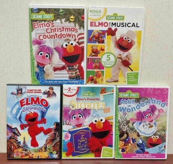 5 ELMO'S WORLD Sesame Street Elmo DVD Lot Grouchland, Abby, Stories ...