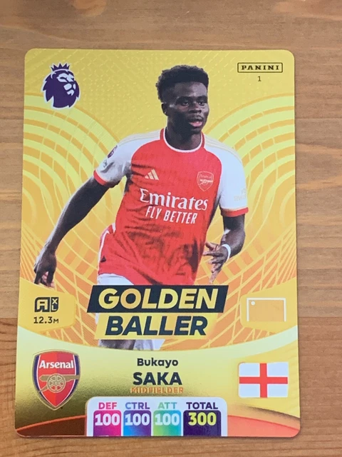 PANINI ADRENALYN XL Premier League Bakayo Saka Rare Golden Baller Card ...