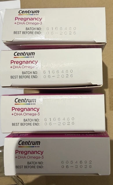 CENTRUM PREGNANCY DHA Omega3 Support Tablets/Capsules, 4 Packs of 3 (12 ...